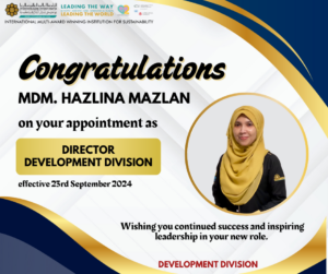 New Director, Development Division – DEVELOPMENT DIVISION