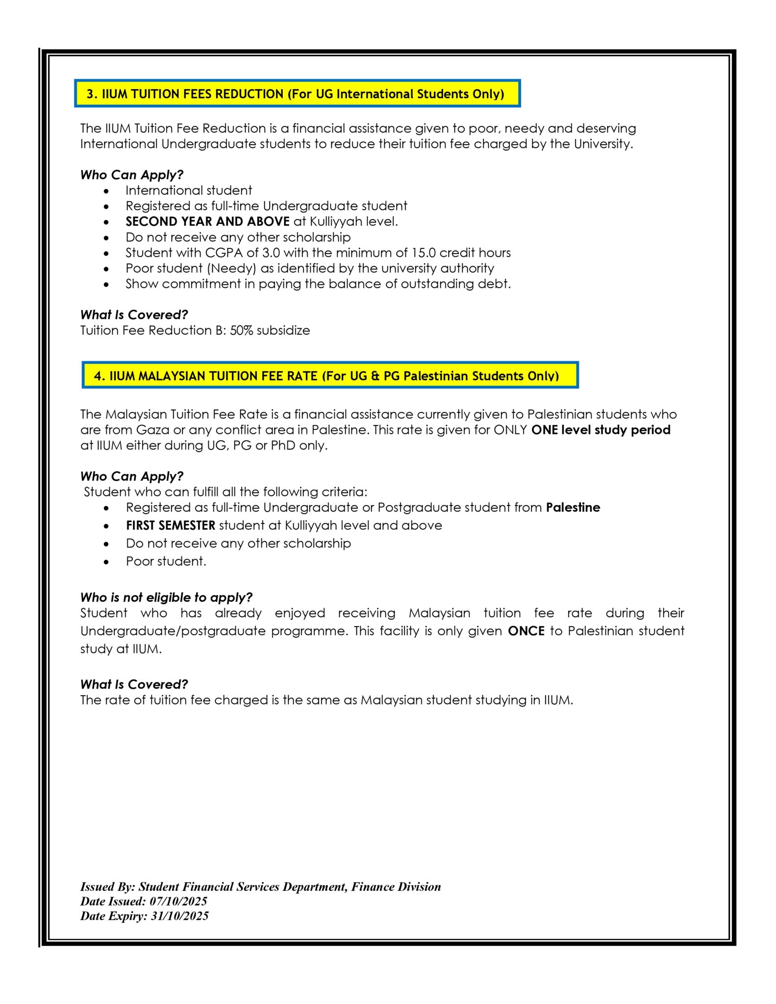 ANNOUNCEMENT OF APPLICATION FOR FINANCIAL ASSISTANTSHIP AND IIUM UG ...