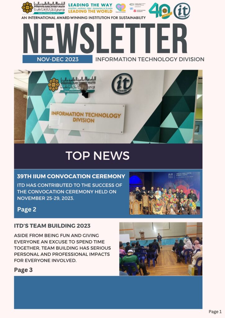 Newsletter – Information Technology Division