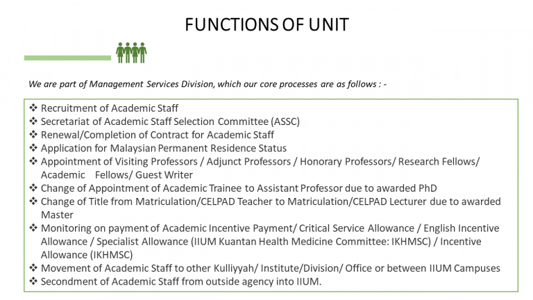 Employment (Academic Unit) – MANAGEMENT SERVICES DIVISION