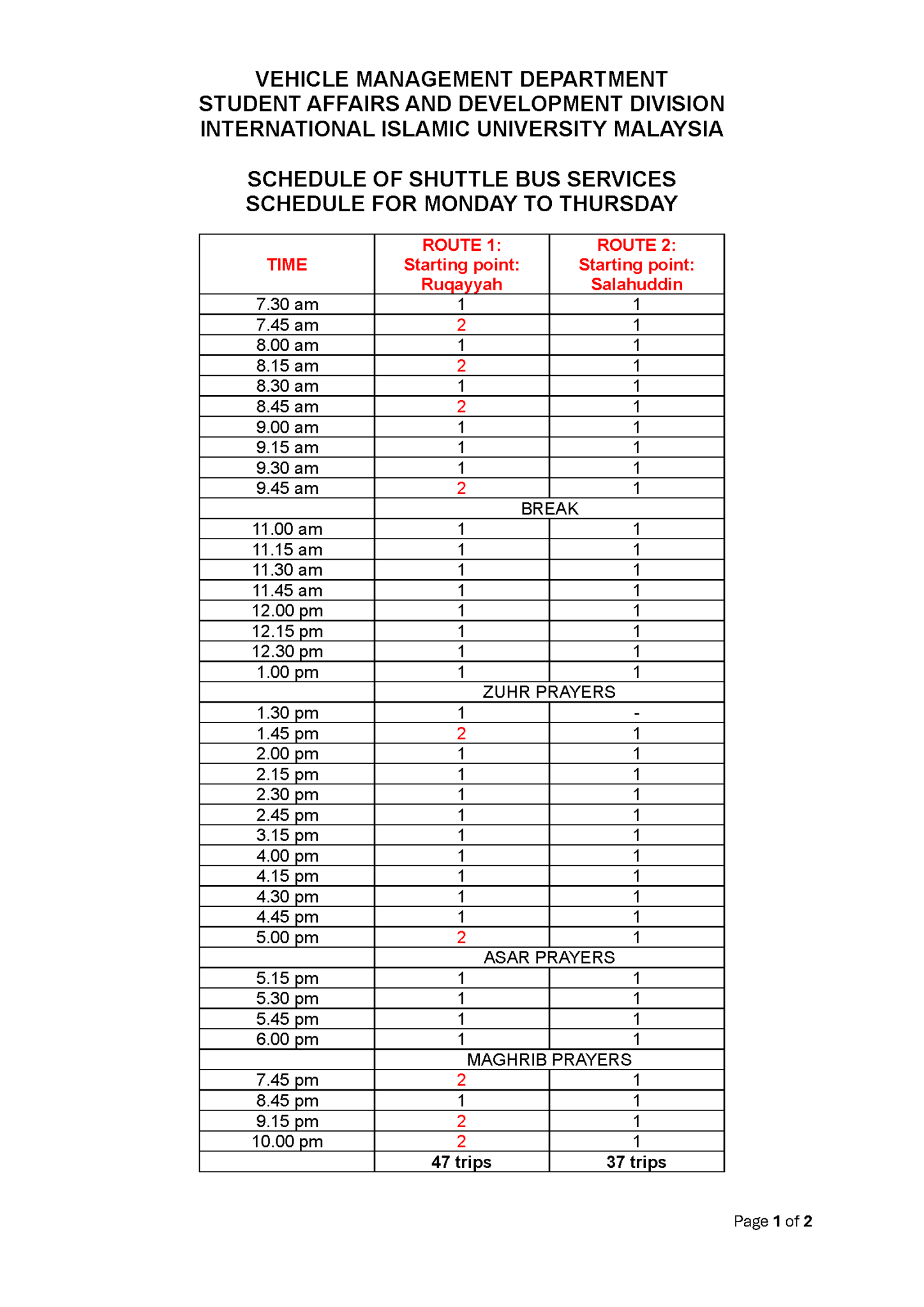 Vehicle Management Department – STADD – Student Affairs & Development ...